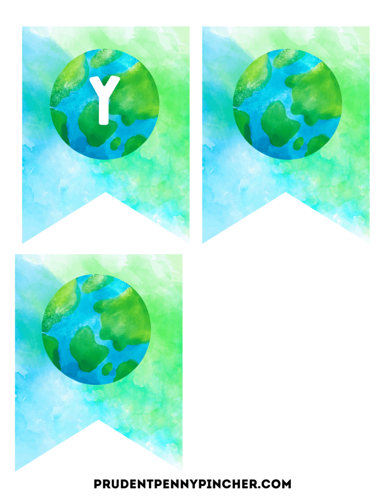 Free Printable Earth Day Banner - Prudent Penny Pincher