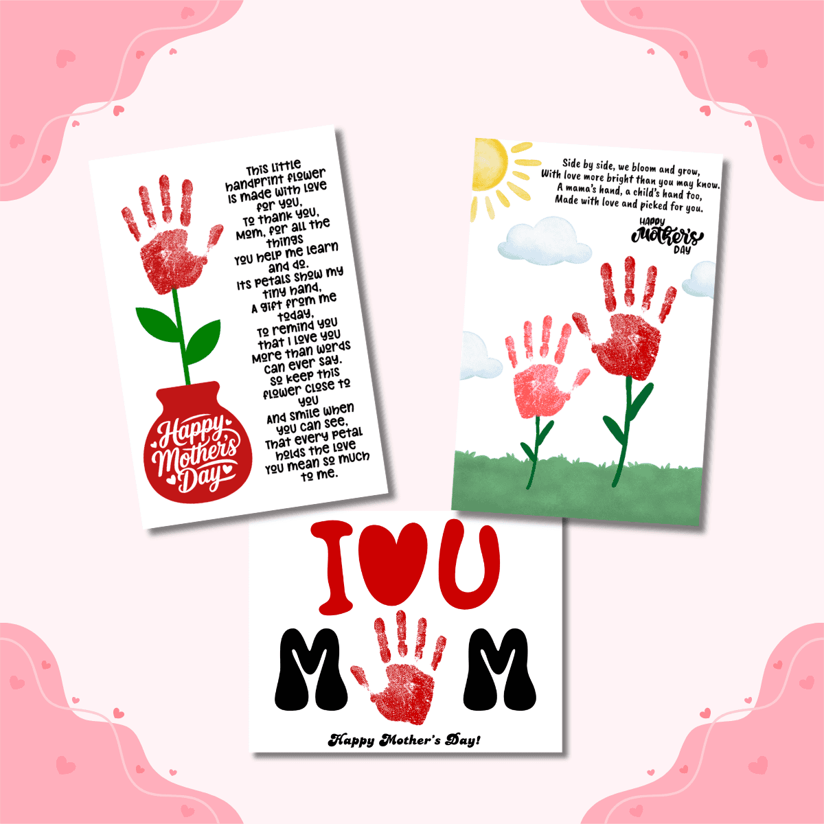 Mother’s Day Handprint Crafts for Kids (Free Printable Templates ...