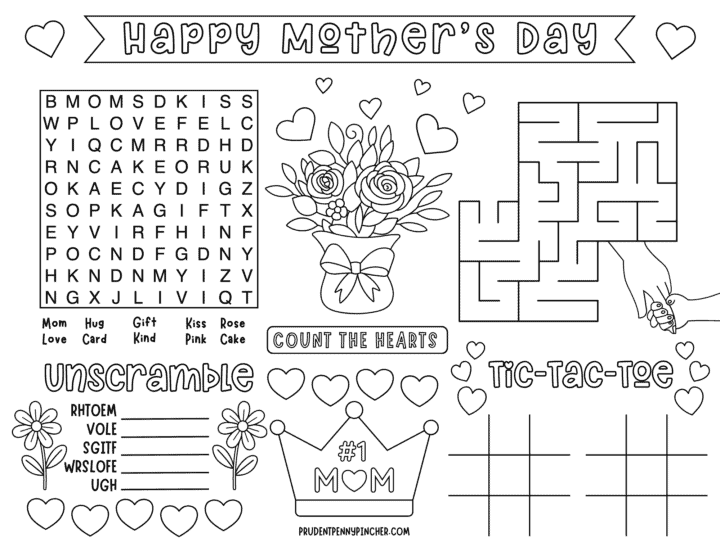 Free Printable Mother’s Day Worksheet for Kids - Prudent Penny Pincher