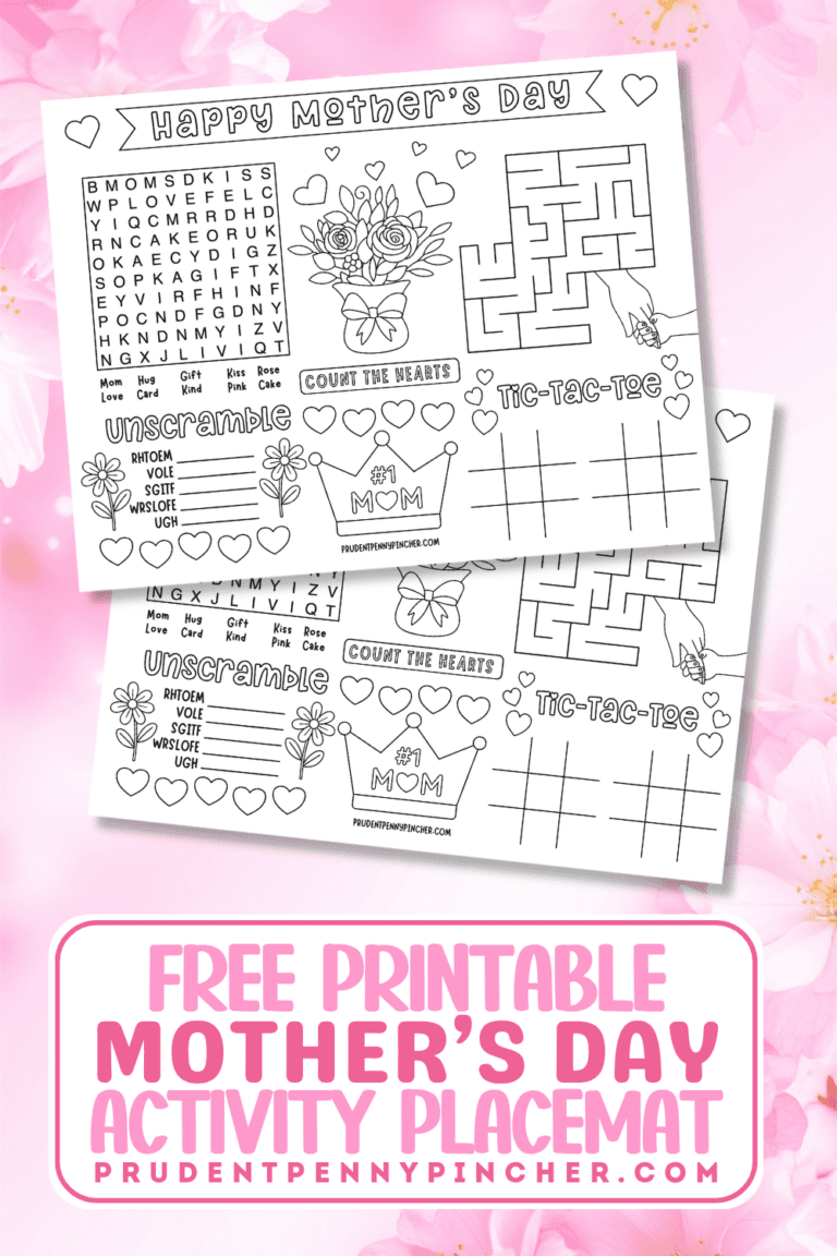 Free Printable Mother’s Day Worksheet for Kids - Prudent Penny Pincher