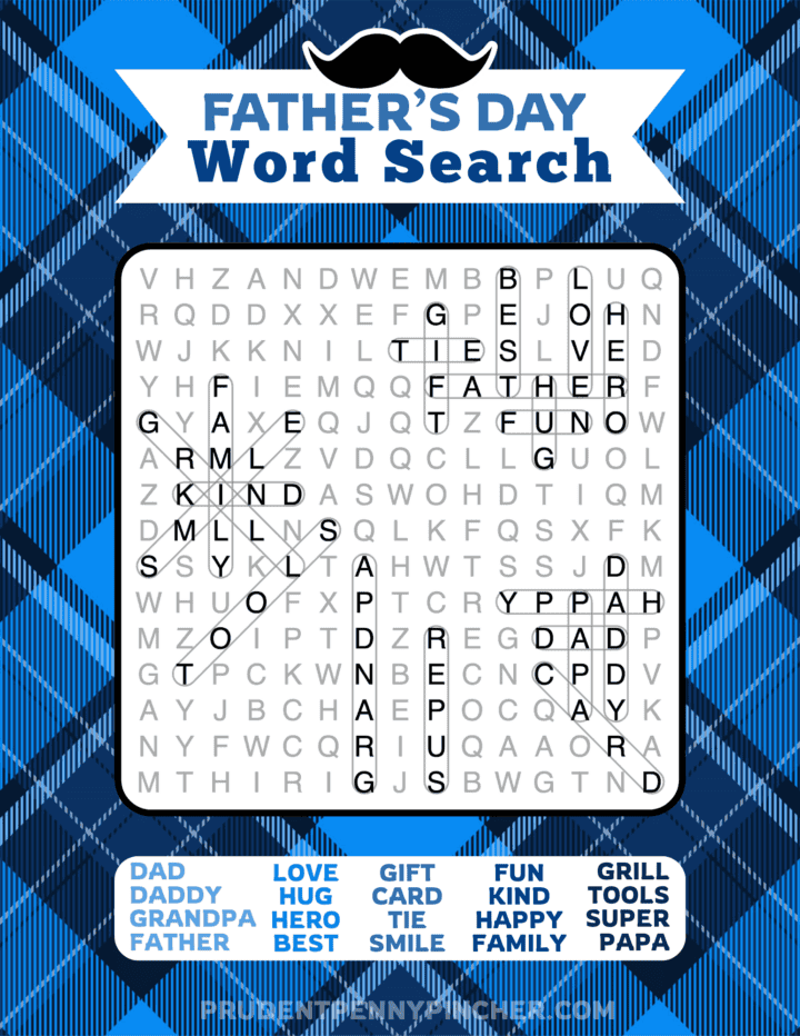Free Printable Father’s Day Word Search Puzzles for Kids - Prudent ...