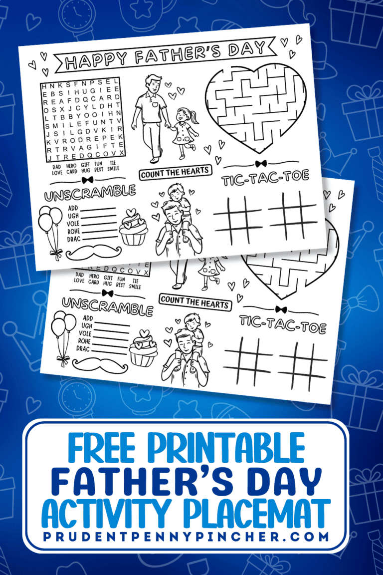 Free Printable Father's Day Activity Sheet for Kids - Prudent Penny Pincher
