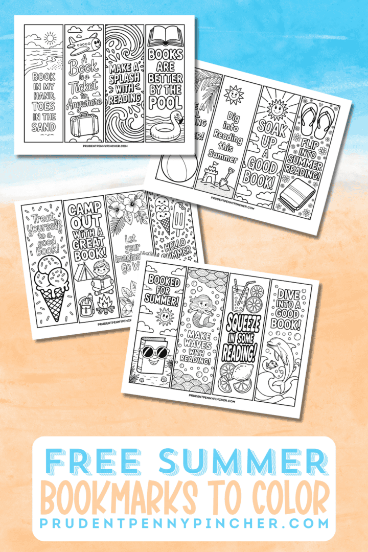 Free Printable Summer Bookmarks to Color for Kids - Prudent Penny Pincher