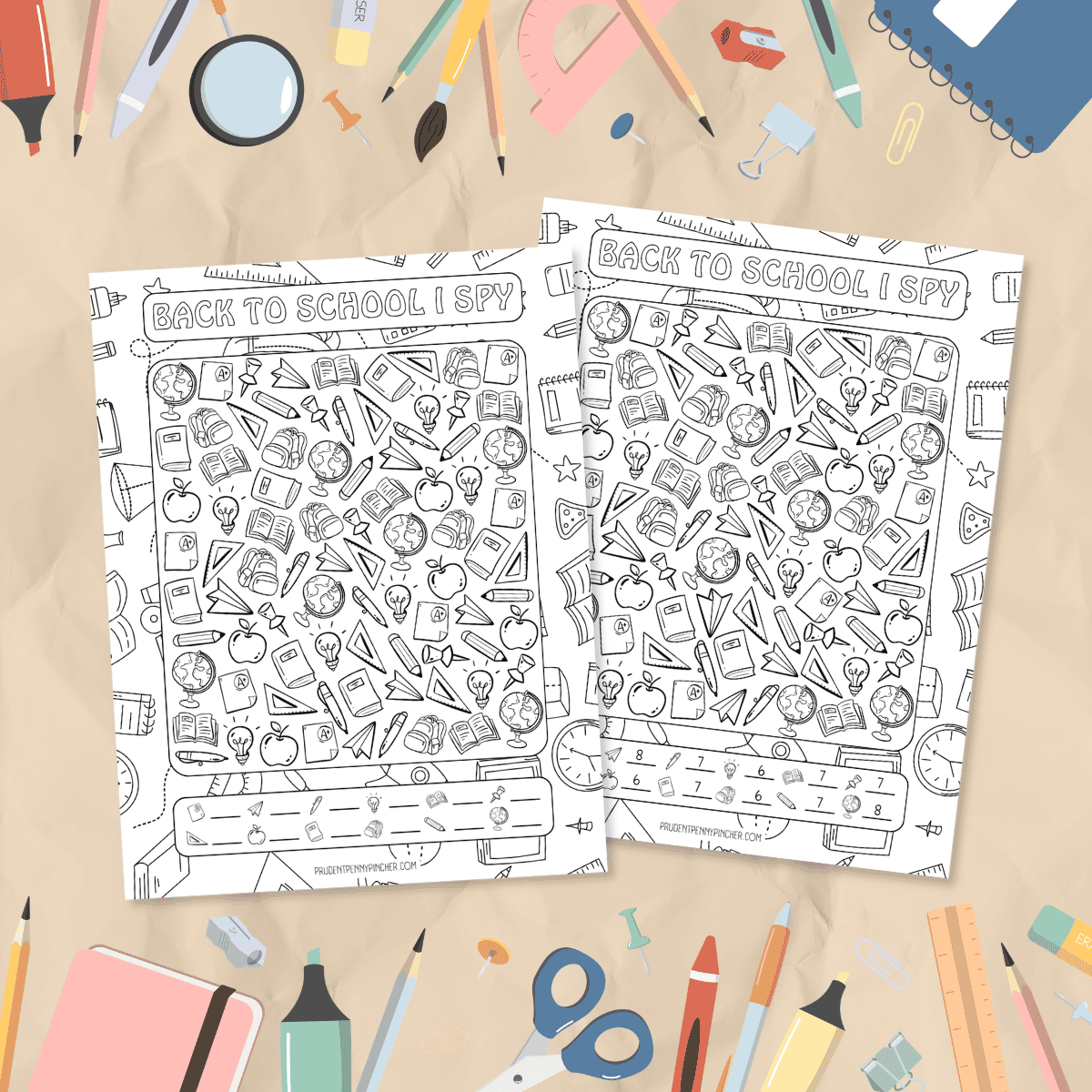 Free Printable Back to School I Spy Activity for Kids - Prudent Penny ...