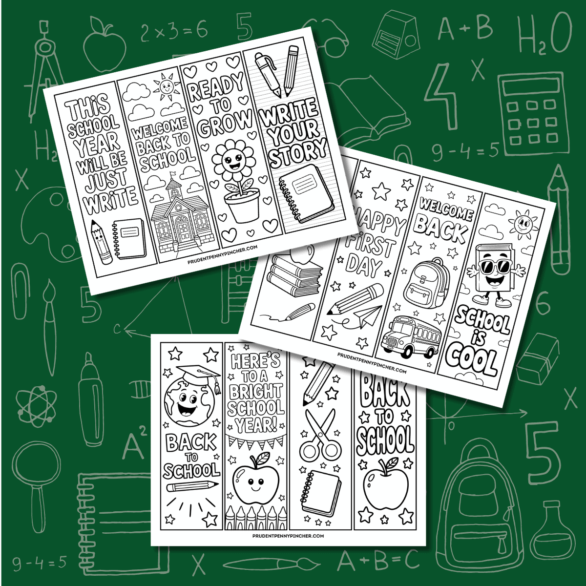 Free Printable Back to School Bookmarks to Color for Kids - Prudent ...