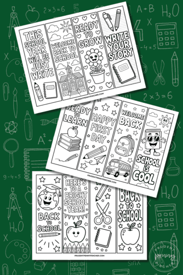 Free Printable Back to School Bookmarks to Color for Kids - Prudent ...