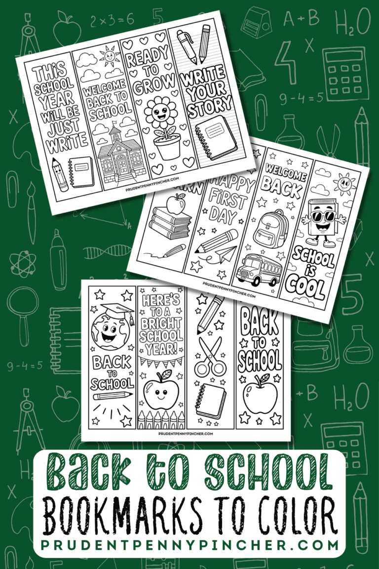 Free Printable Back to School Bookmarks to Color for Kids - Prudent ...