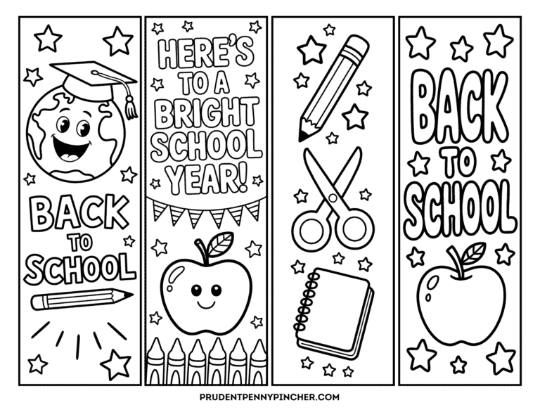 Free Printable Back to School Bookmarks to Color for Kids - Prudent ...
