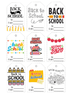Free Printable Back to School Gift Tags - Prudent Penny Pincher