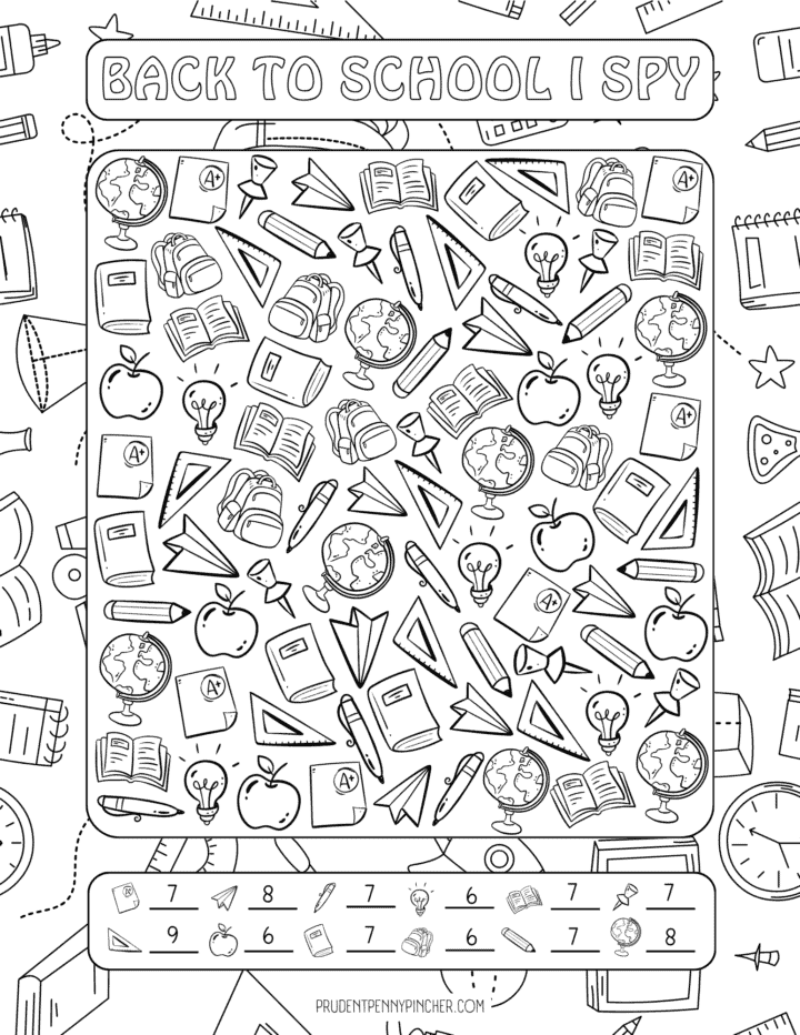 Free Printable Back to School I Spy Activity for Kids - Prudent Penny ...