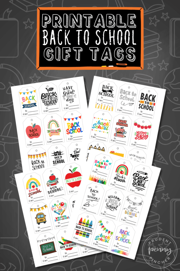 Free Printable Back to School Gift Tags - Prudent Penny Pincher