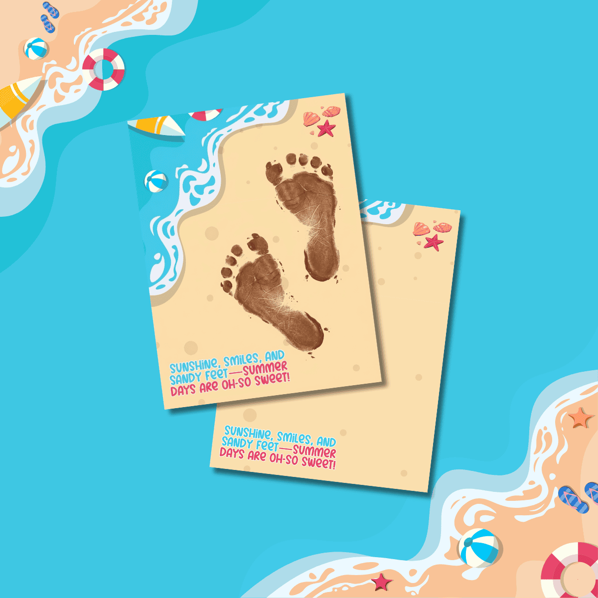 Free Printable Summer Footprint Craft for Kids - Prudent Penny Pincher