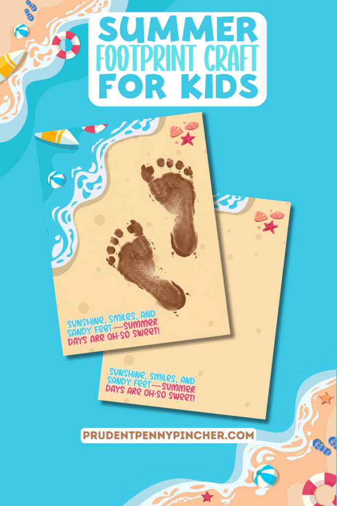 Free Printable Summer Footprint Craft for Kids - Prudent Penny Pincher